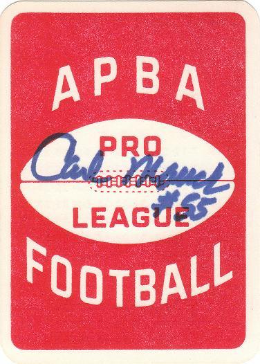 CARL MAUCK Autographed Signed 1973 APBA GAME card San Diego Chargers ...
