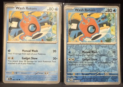 Pokemon Destined Rivals Wash Rotom 061/182 Common & Reverse Holo Cards ...