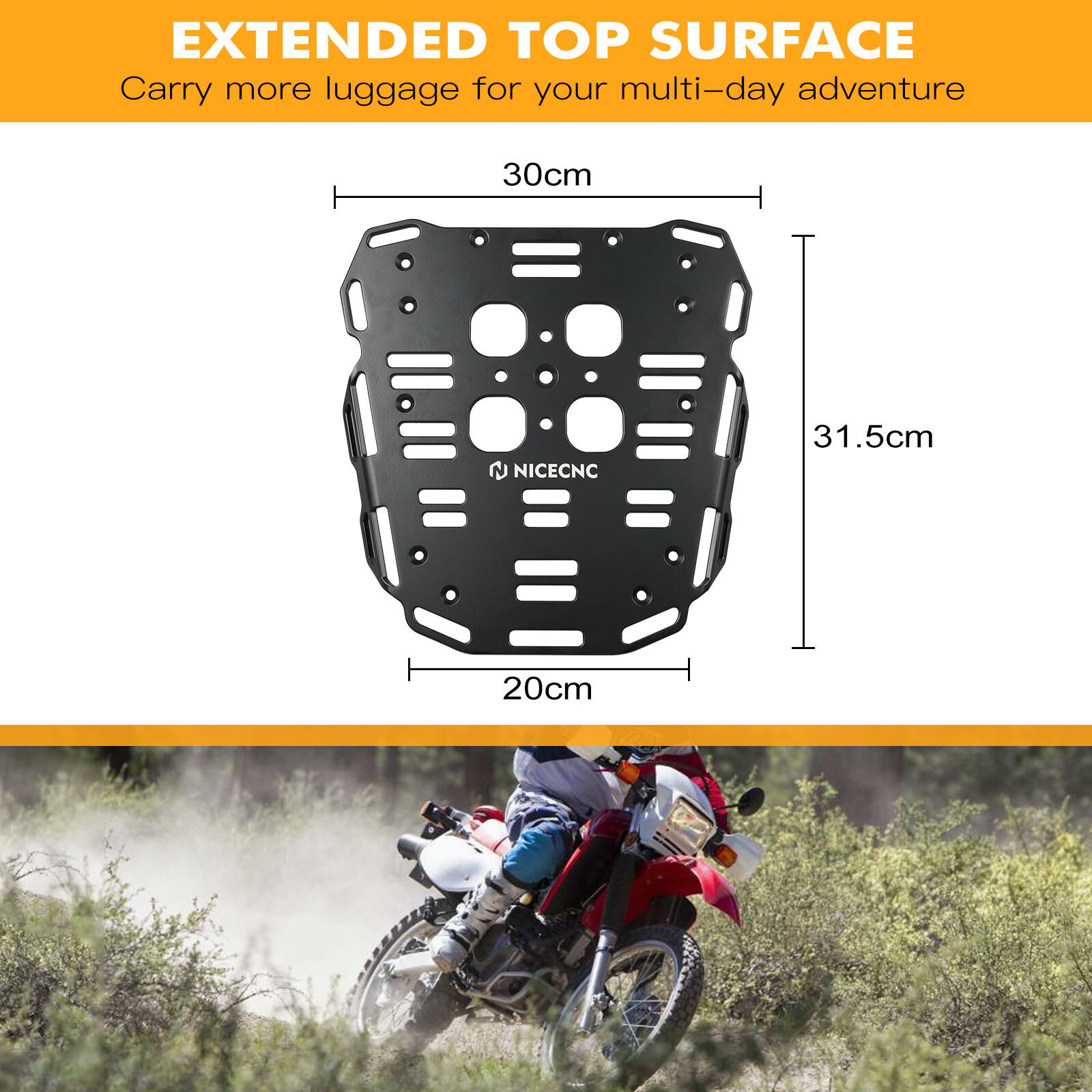 For Honda XR650L 1993-2025 NICECNC Rear Luggage Top Rack with Frame ...
