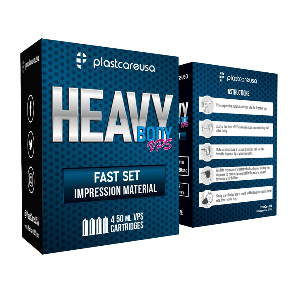 Box of 4 PlastCare Heavy Body Fast Set Impression Material VPS, Dental ...