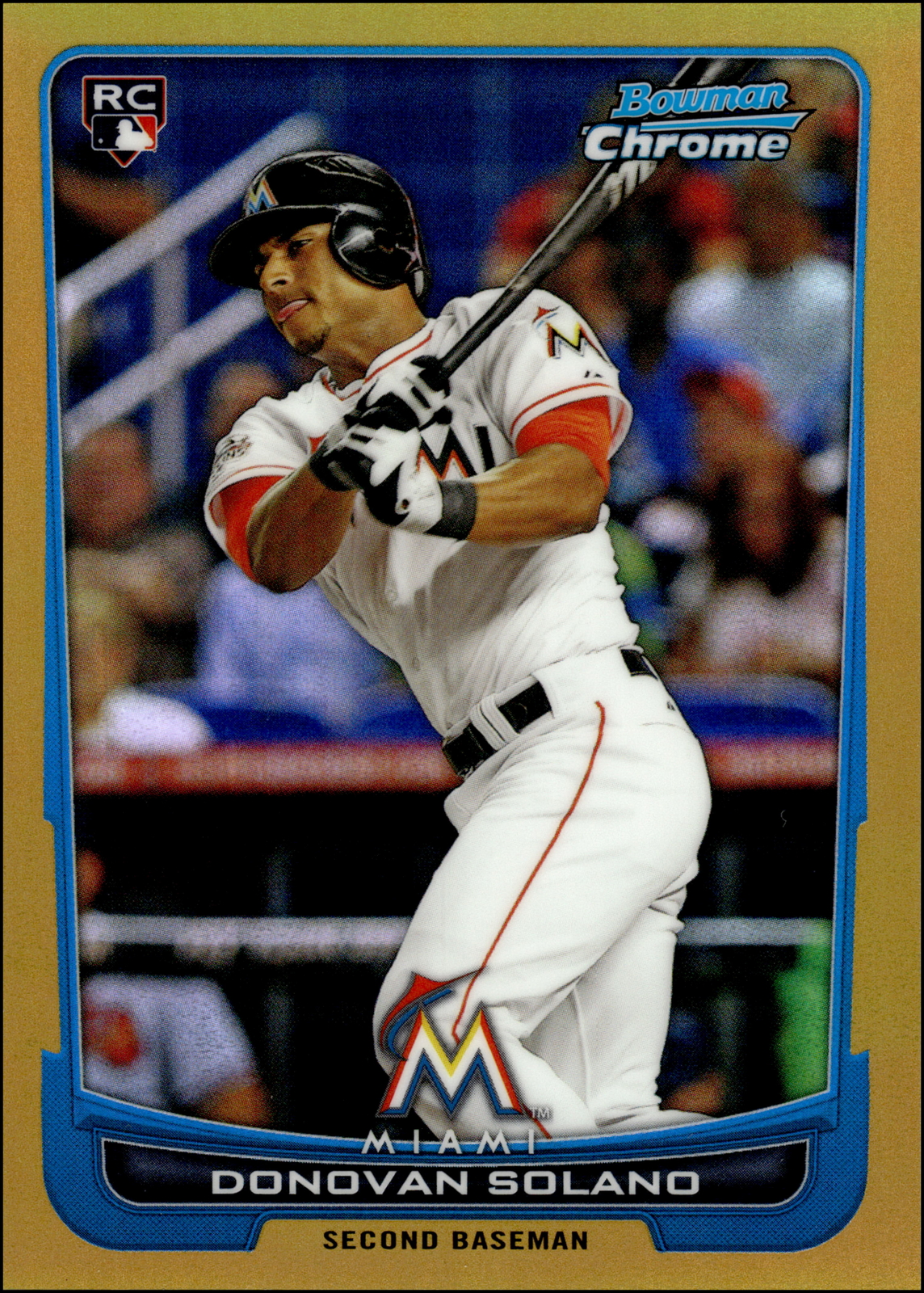 2012 Bowman Chrome #148 Donovan Solano Rookie Gold Refractor /50 Miami ...