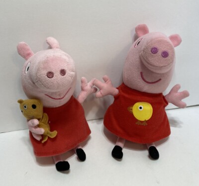 Peppa Pigs 8” Ty Beanie Babies & Plush Pig With Red Dress Teddy Bear ...