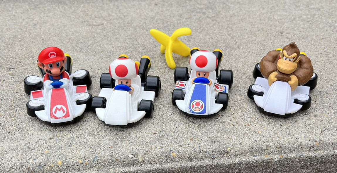 Mcdonalds Mcdonald's Mario Kart Racing Car Lot Of 4 Toad Mario Donkey ...