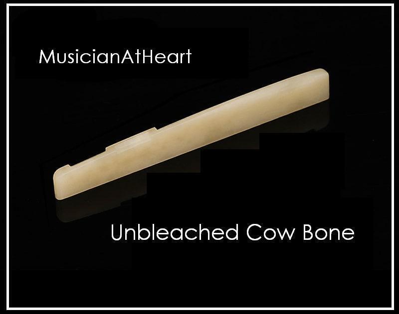 MusicianAtHeart UNBLEACHED BONE Nut Saddle & Bridge Pins Set for GIBSON ...