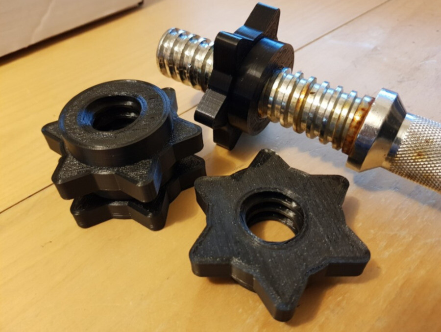 (2) 1" Weight Check Nut Spin Lock Screw Dumbbell Spinlock Collars ...