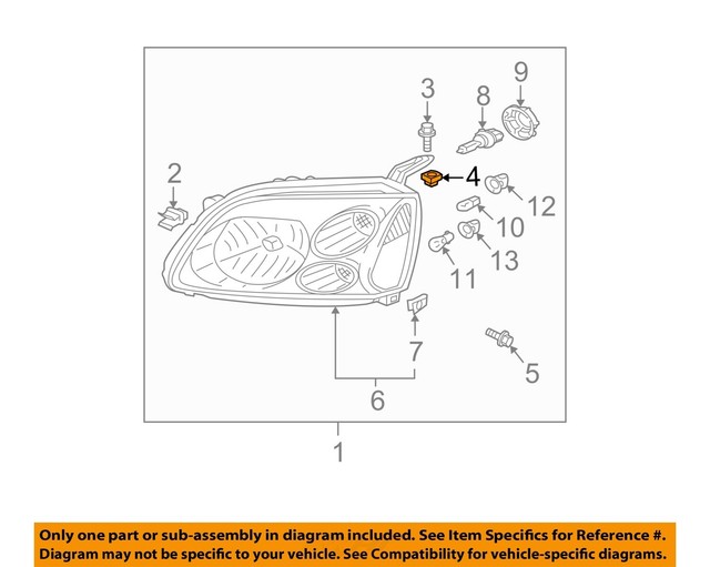 MITSUBISHI OEM 02-17 Lancer-headlamp Assembly Grommet MR393386 for sale ...