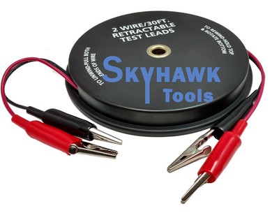 2 Wire 18 Gauge 30 Ft Retractable Test Leads Probes in Reel with ...