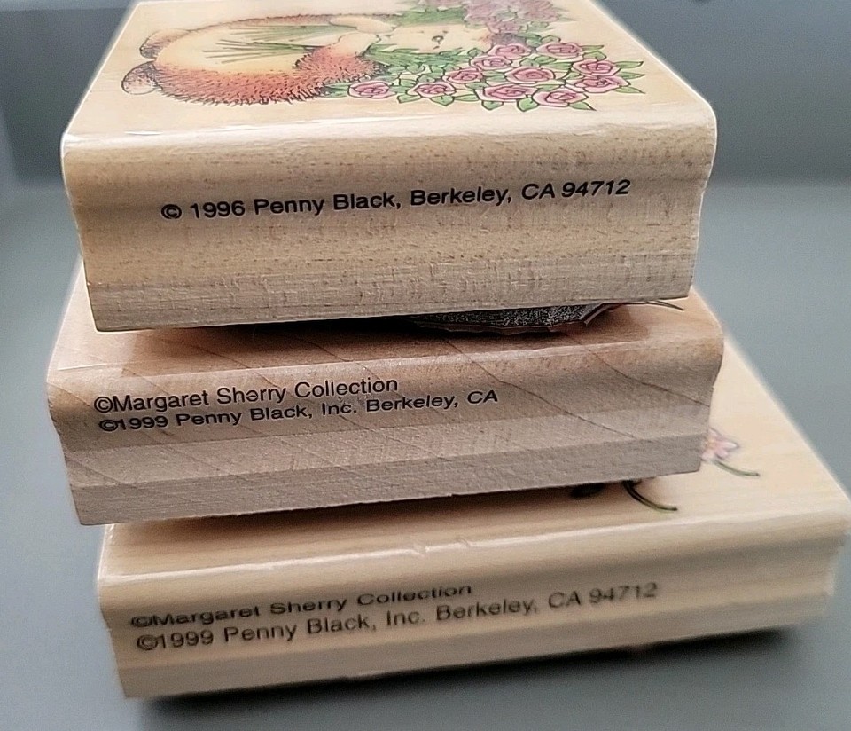 Lot 6 Hedgehog Rubber Stamp Penny Black Margaret Sherry Ballet Christmas Flowers | eBay