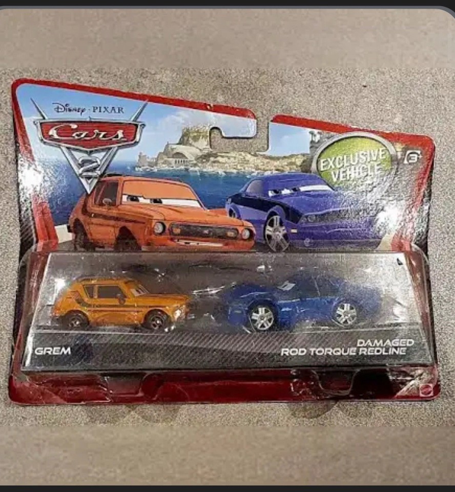Disney Pixar Cars Diecast 2 Grem & Damaged Rod Torque Redline Exclusive ...