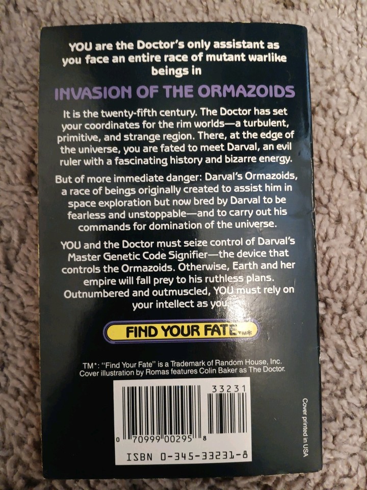 Doctor Who: Invasion of the Ormazoids by Philip Martin (1986, Mass ...