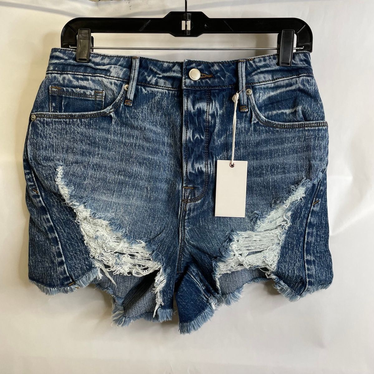 GOOD AMERICAN Bombshell Shorts Women's Size 0/25 Blue GBS991T | eBay