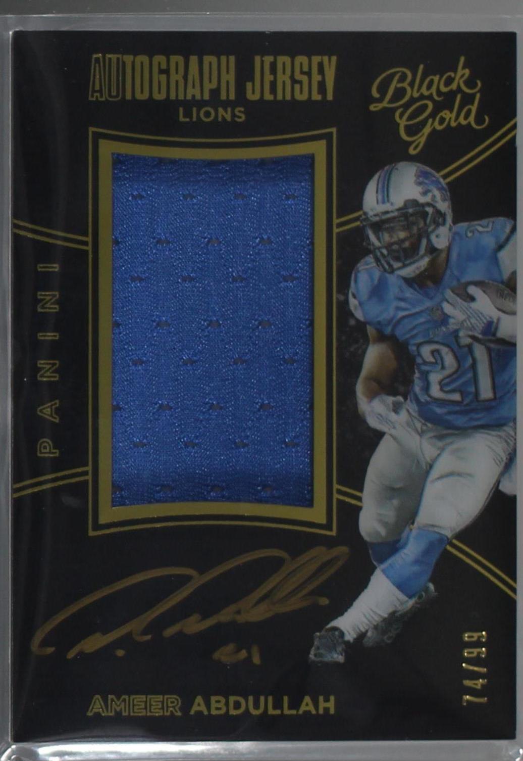2016 Panini Black Gold - Autograph Jersey Ameer Abdullah #AJ-AA /99 (AU ...