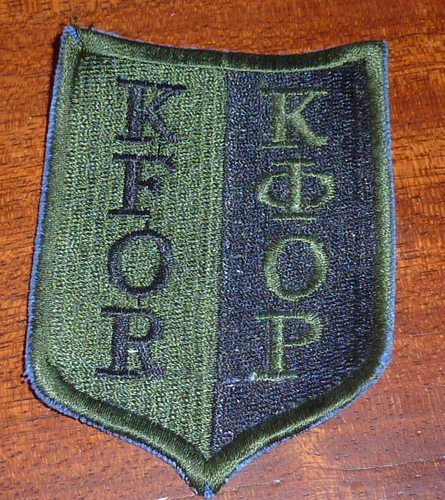 PATCH Insigne militaire GERMAN KFOR ARMEE force pour le KOSOVO OTAN ...