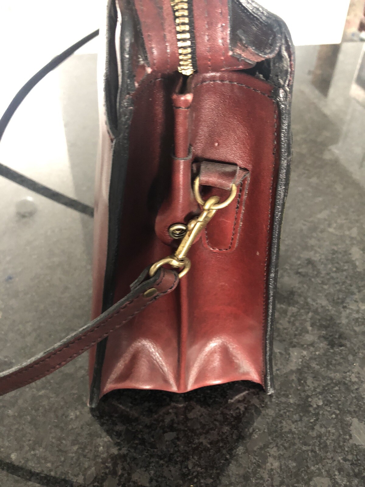 Joseph Daniel Oxblood Leather Briefcase Portfolio Fol… - Gem