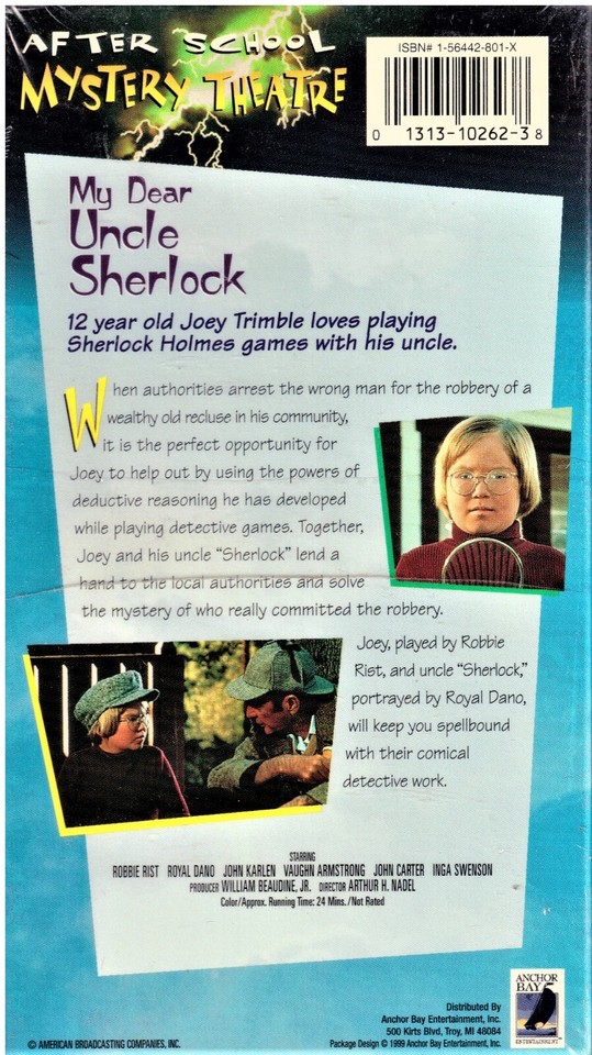 MY DEAR UNCLE SHERLOCK- Robbie Rist- After School Mystery Theater VHS NEW | eBay