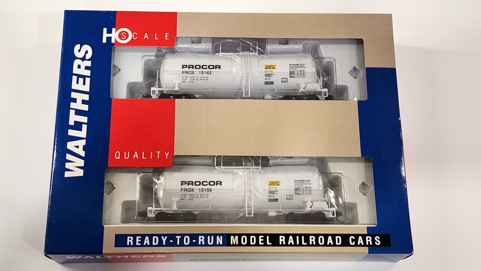 Walthers Procor UTLX 16,000 Gallon Funnel Flow Tank Car 2 Pack HO ...
