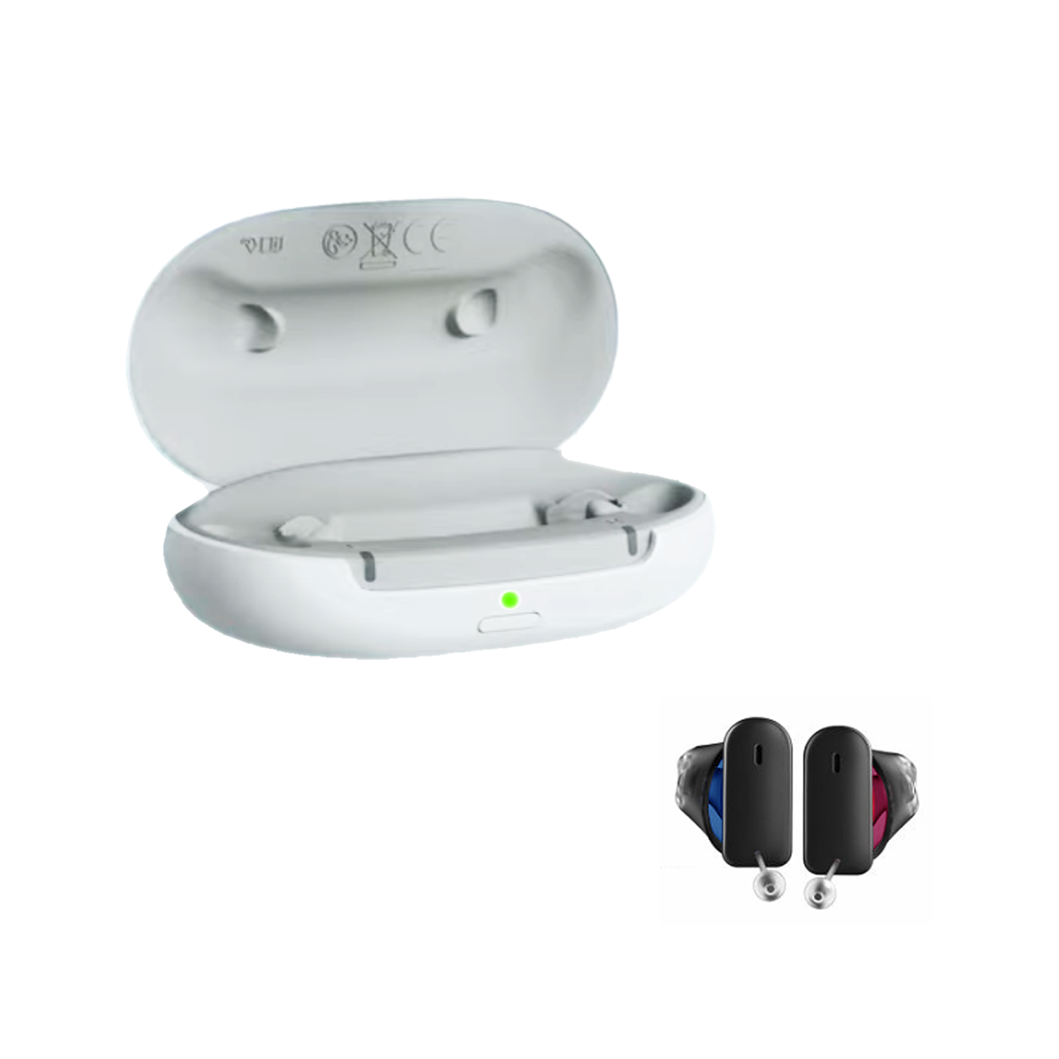 Signia Silk 7 IX PAIR Black Rechargeable CIC with Portable Charger | eBay