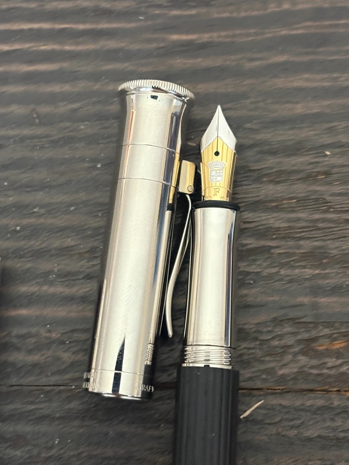 Graf Von Faber-Castell Classic Ebony Black 18K Platinum Trim Fountain ...