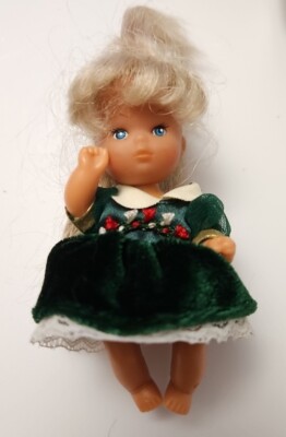 Vintage Miniature Doll -Simba Small See Pics 4" Green Dress | eBay