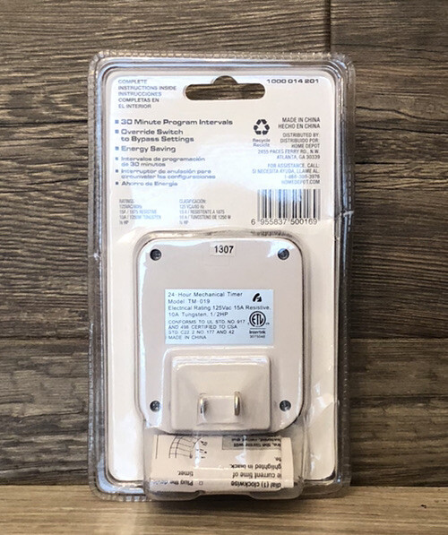 Defiant LED BACKLIT BASIC INDOOR TIMER 15amp 24-hour repeating cycle ...