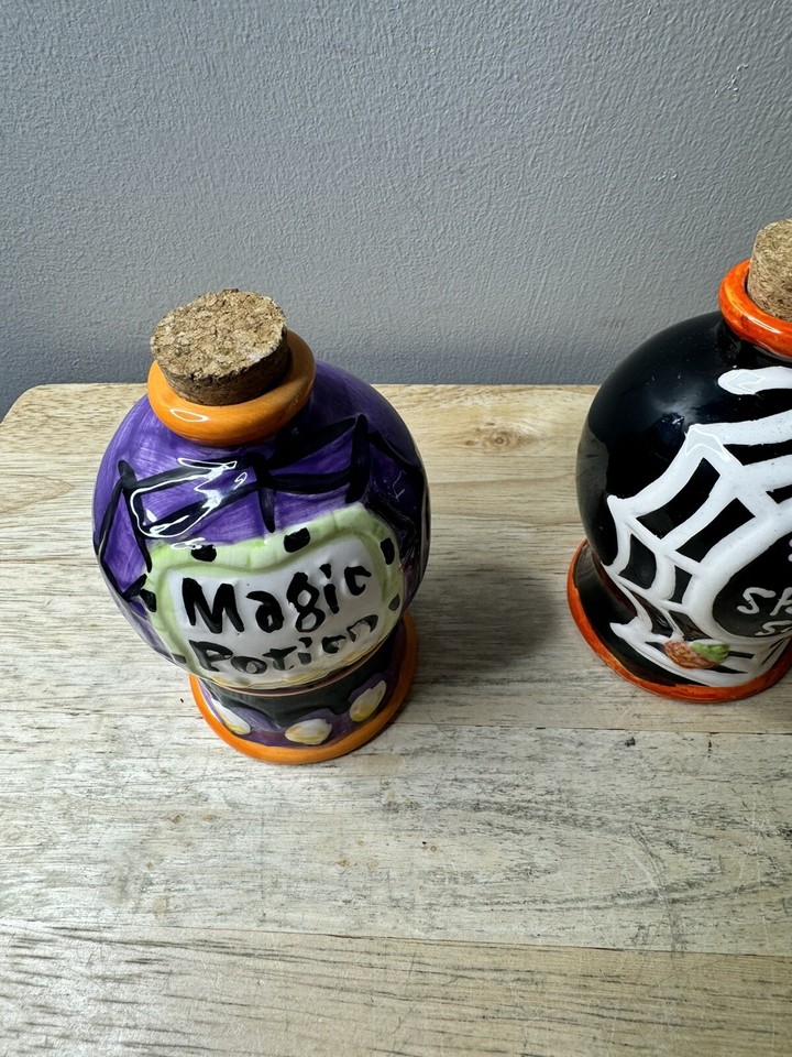 4 Vintage Ceramic Potion Halloween Bottles 3 Royal Norfolk One Has A ...
