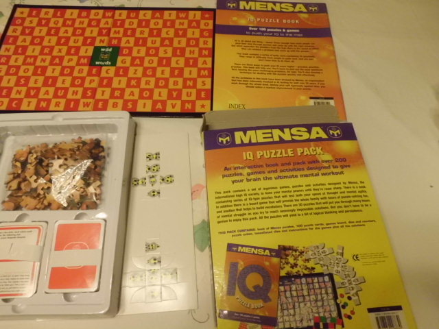 Mensa IQ Puzzle Pack Interactive Book & Pack 200+ puzzles new condition ...