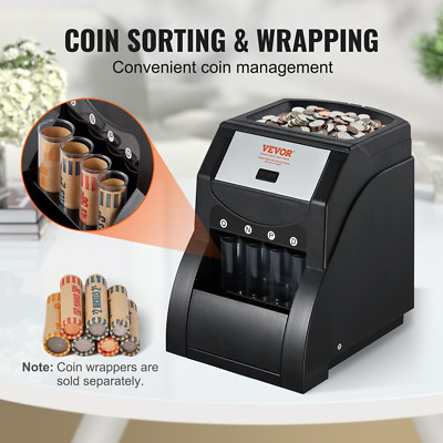 Automatic Coin Sorter Counter Machine Sorts 230/min w/ 200 Coin Hopper ...