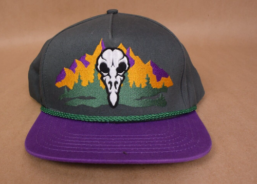 Sendero Provisions Hat Cap Snapback Purple/Grey Skull Mountain ...