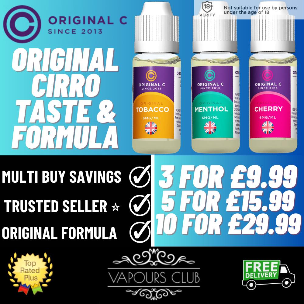 Original C Cirro E-Liquid Refills | Original Formula | 80/20 | 10ml E ...