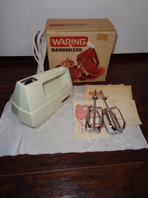 Vintage Working WARING 6 Speed HAND MIXER 11HM11 White Colored Beater ...