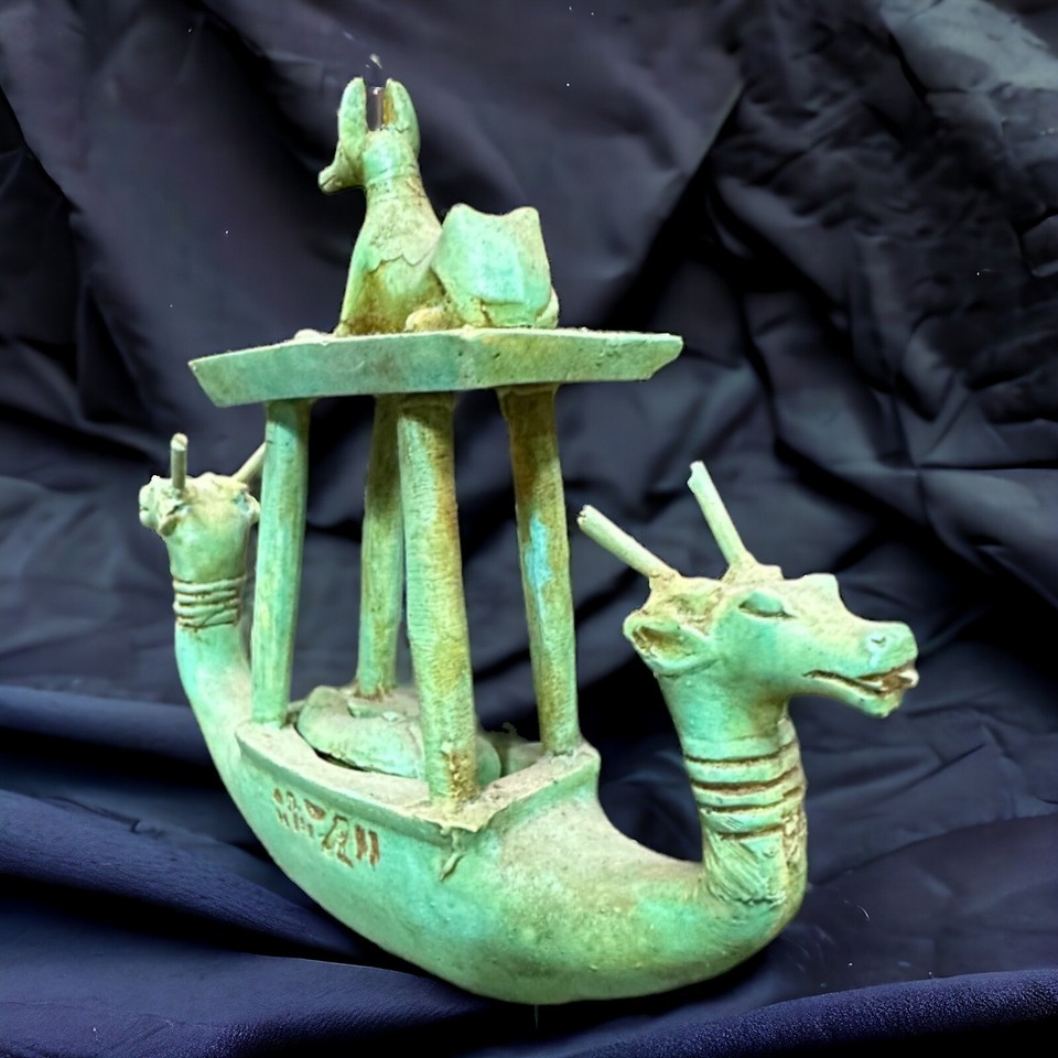 Rare Ancient Egyptian Boat Antiques Anubis Statue Egyptian Rare ...