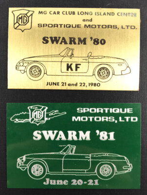 Lot of 2 Vtg MG Car Club Sportique Motors Long Island Center NY Dash ...