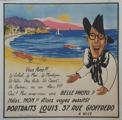 "PORTRAITS LOUIS / NICE" Affiche originale entoilée Litho Marcel TESTAI ...