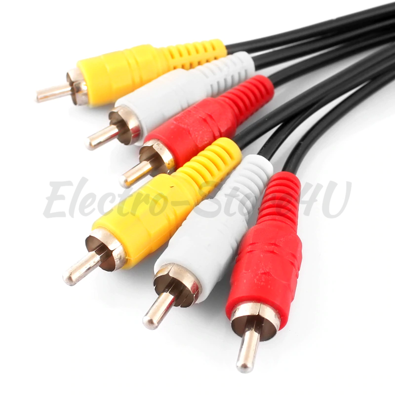 15ft 3RCA Male to Male Composite Extension Audio Video AV Cable Yellow ...