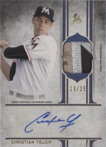 2015 Topps Supreme - Autographed Relics #AR-CY Christian Yelich /25 (AU ...