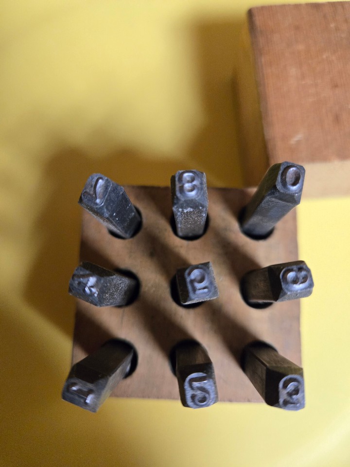 YOUNG BROS. STEEL STAMPS NUMBERS 1/8 " IN WOOD BOX - Free Delivery | eBay