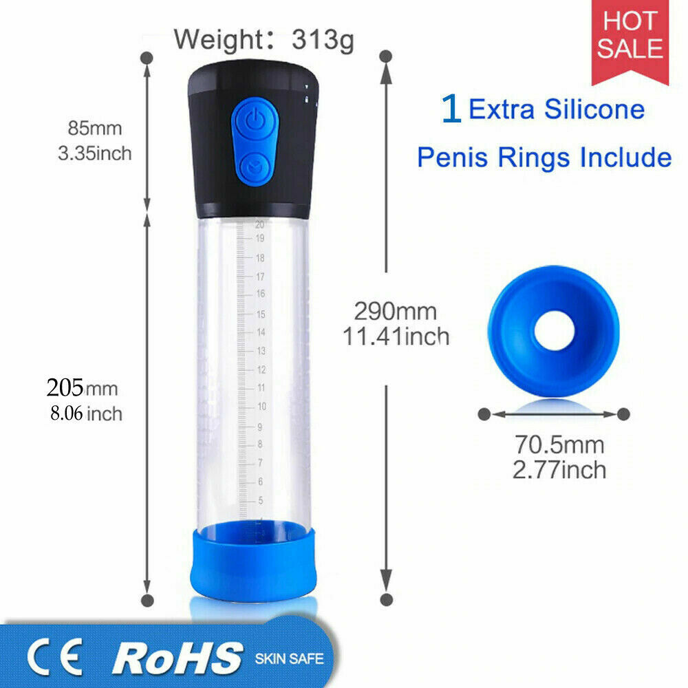 8'' Vacuum Suction Male Penis Pump Enhancer Enlarger Enhancement ...