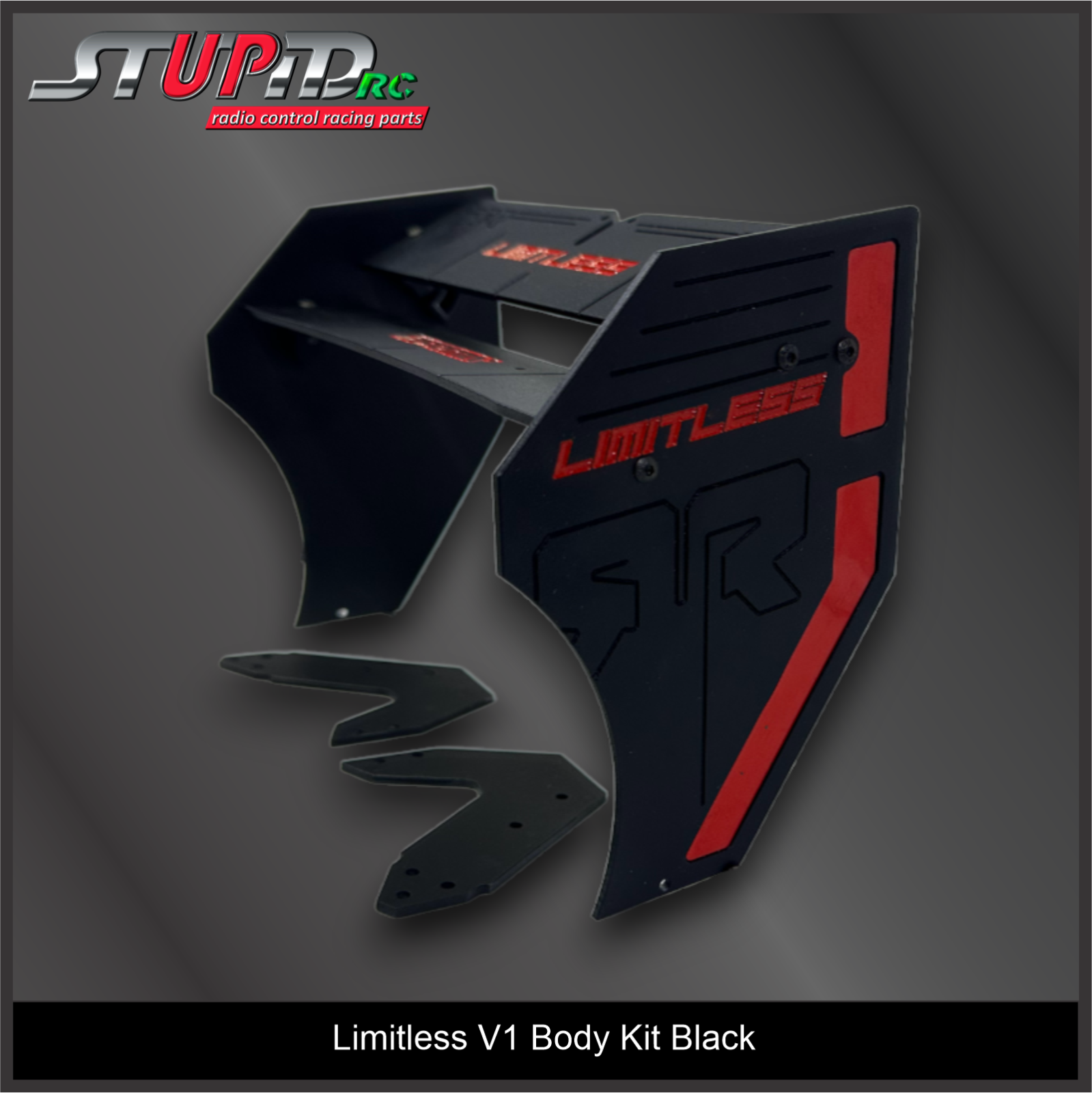 Arrma Limitless V1/V2 Front, Side And Adjustable Wing Kit Black ...