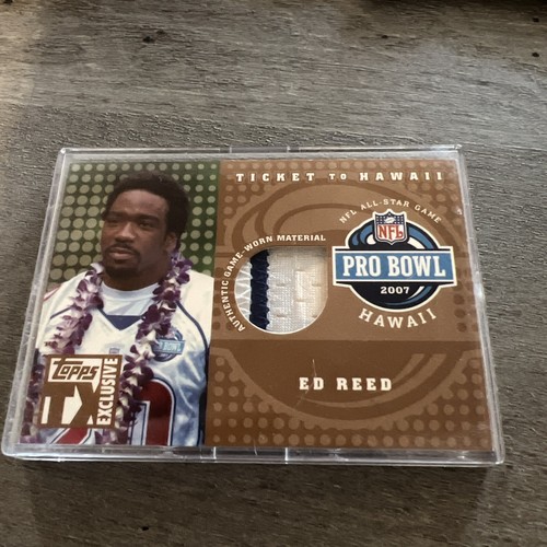Ed Reed 2007 Topps TX Exclusive Ticket to Hawaii 3+ color Jersey # /49 ...