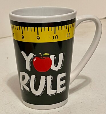 “You Rule” Teacher Coffee Tea Mug Cup W/ Apple & Ruler Novelty Gift | eBay