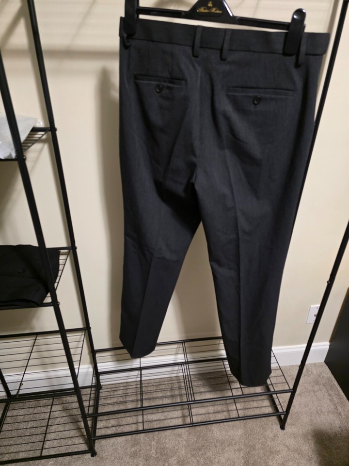 MUSINSA STANDARD SEMI-WIDE HIDDEN ELASTIC WAISTBAND SLACKS_CHARCOAL 32 ...