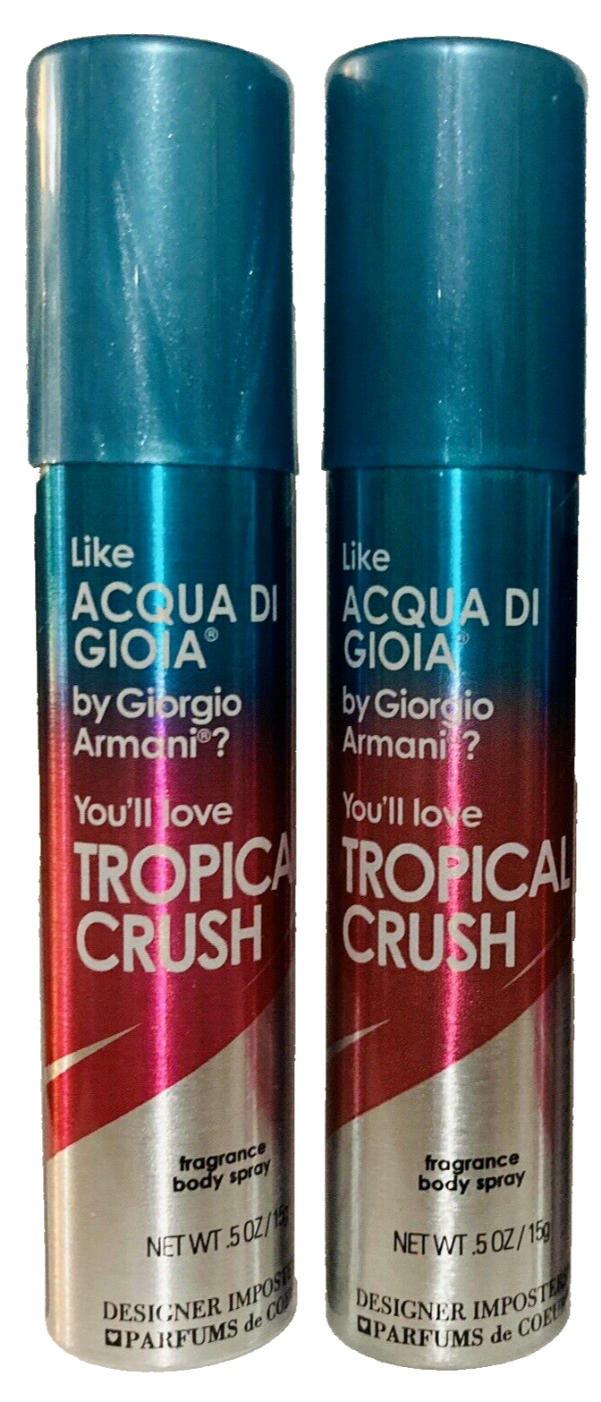 2 Designer Imposters TROPICAL CRUSH Body Spray NEW Travel Size 0.5 oz ...