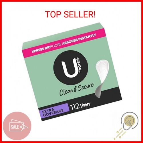 U by Kotex Clean & Secure Panty Liners, Light Absorbency, Extra ...