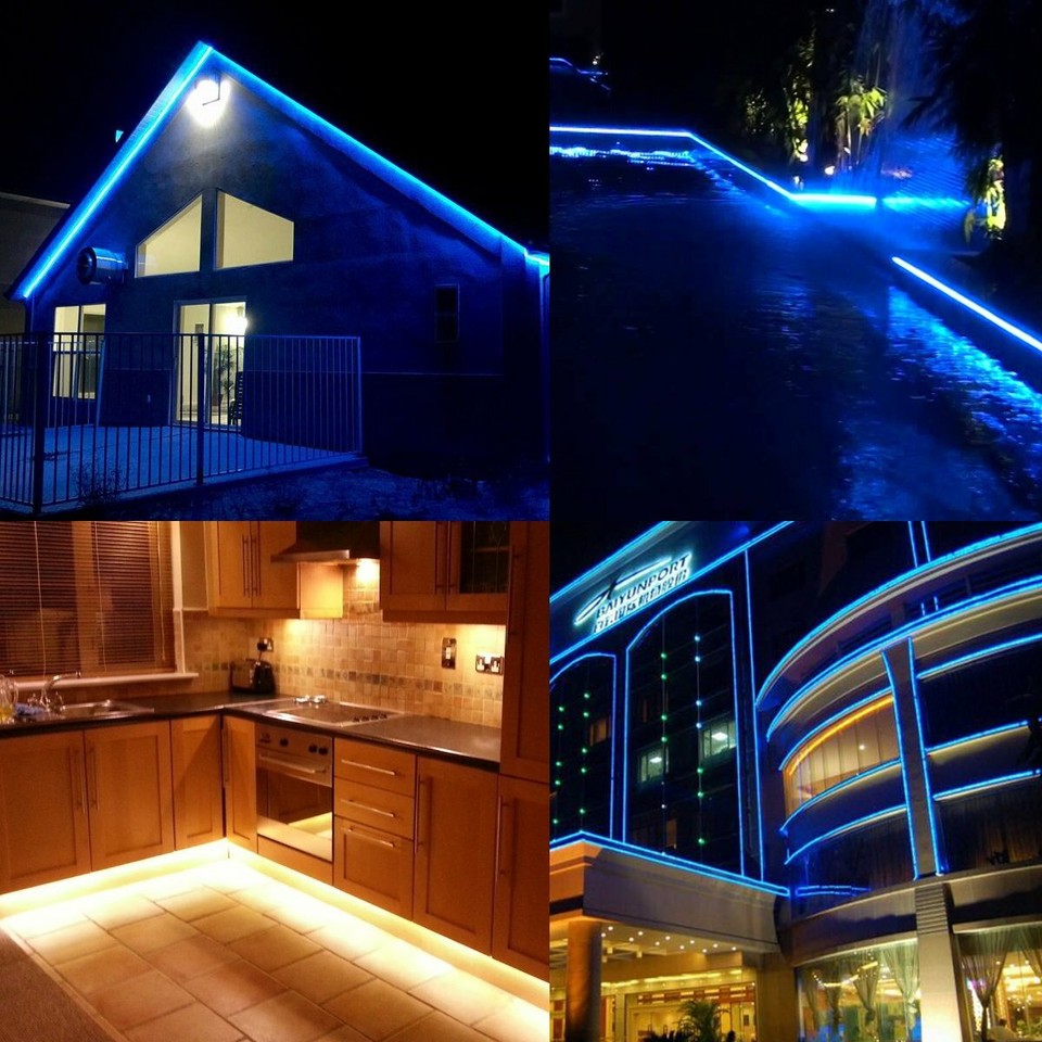 40FT Waterproof LED Strip Lights 5050 RGB LED Rope Lights with Remote ...