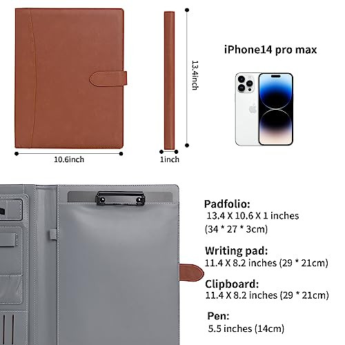 Portfolio Padfolio A4 Leather PU Folder File Document Holder Case with ...