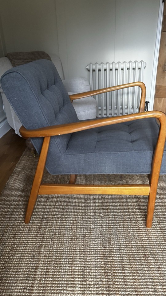 Cox & Cox Mid Century Linen Armchair Occasion Chair | eBay UK