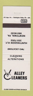 Matchbook Cover - Valley Cleaners Newtown PA | eBay