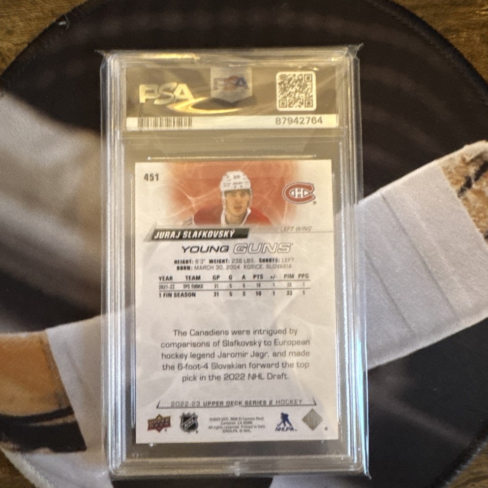 2022-23 Upper Deck Young Guns Juraj Slafkovsky PSA 10 #451 Montreal ...