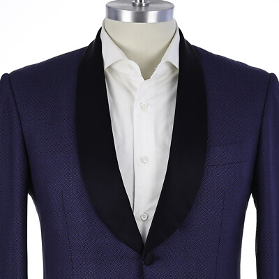 NEW $9,195 Kiton 'Cipa 1960' Dark Aegean Blue Brocade Men's Dinner ...