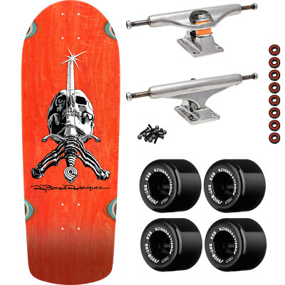 Powell Peralta Skateboard OG Snub Rodriguez Skull and Sword Orange ...